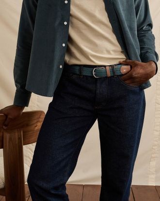Faguo Ceinture tress&eacute;e vert gris&eacute;