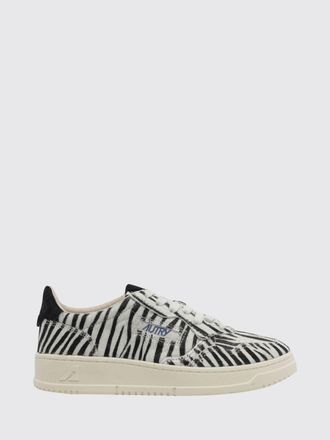 Autry Medalist Low Sneakers aus Leder mit Animal-Print-Eins&auml;tzen aus Ponyfell