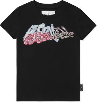 Philipp Plein T-Shirt Round Neck With Crystals Bombing Graffiti