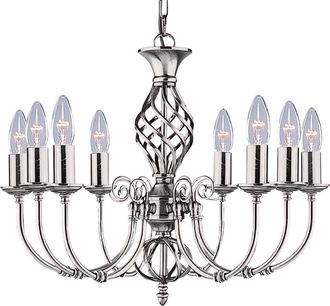 Searchlight Zanzibar Chandelier in Satin Silver