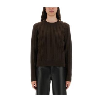 Golden Goose Wollpullover mit Knopfdetail - - Knitwear - Damen - Braun - S