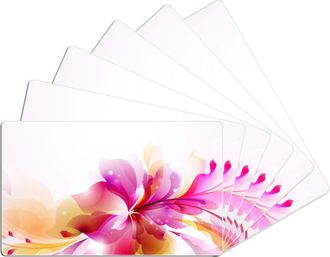 Wallario 6er Set Frühstücksbrettchen aus Glas, Glasunterlage, Glasbrettchen Zentrum der pinken Blume, Größe 14 x 23 cm, Sicherheitsglas