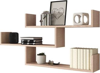 Selsey Kassi - Wandregal, Hängeregal, Bücherregal mit 3 Regalböden, 55 x 119 cm (Sonoma Eiche hell)