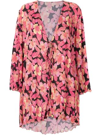 Amir Slama robe de plage à imprimé abstrait - Rose