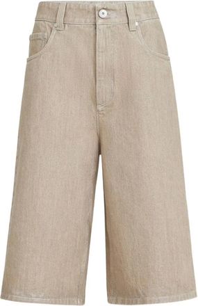 Brunello Cucinelli Femme, Shorts, Beige, Taille: 34 FR Denim Bermuda Shorts