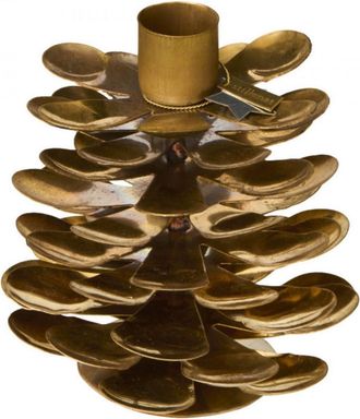 Ib Laursen Kerzenhalter f/2,2 cm Kerze Zapfen Gloria H: 12,5 &Oslash;: 11,5