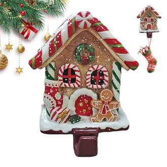 Generic Support de chaussette de No&euml;l en forme de maison en d&eacute;pices - Supports de chaussettes de No&euml;l pour chemin&eacute;e, support assorti, d&eacute;coration de f&ecirc;te en r&eacute;