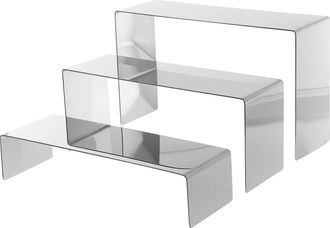 Artibetter 3 St&uuml;ck Edelstahl Schuhdisplay H&ouml;henvariante Stabiler Schuhhalter f&uuml;r Laden Schaufensterpr&auml;sentation Modernes Design Mehrfach Verwendbar und Praktisch