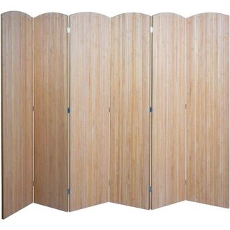 Hhg neuwertig] Bambus Paravent 164, Raumteiler Trennwand Sichtschutz, zusammenklappbar 6 Paneele 170x245cm