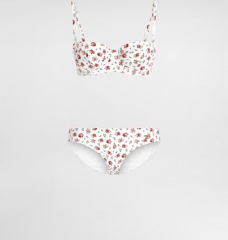 Dolce & Gabbana Small Rose-print Padded Balconette Bikini - Frau Bademode Multicolor 1