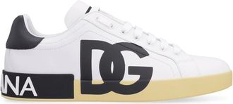 Dolce & Gabbana Homme, Chaussures, Blanc, Taille: 40 1/2 EU Baskets basses en cuir Portofino