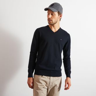 Eden Park Pull Noir &Agrave; Col V En Coton Old Ref Pp