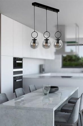 Opviq Industrial Scandinavian Chandelier, Black Metal, 55 cm Length, 16 cm Diameter, 70 cm Height | Adjustable, E27 Socket, Oven Dried Paint, Tumbled Coatin