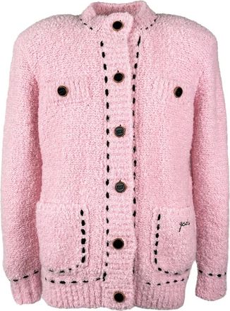 GCDS Gcds, Femme, Pulls, Rose, Taille: 38 FR Boucl&eacute; Cardigan