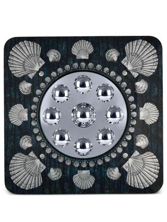 Fornasetti miroir carr&eacute; Giro di Conchiglie (50 cm x 50 cm) - Bleu