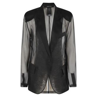Federica Tosi Femme, Vestes, Noir, Taille: 34 FR Blazer en organza de soie
