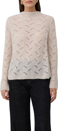 s.Oliver Semitransparenter Pullover mit Ajourmuster und Pailletten-Details