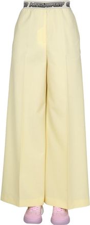 Stella McCartney Wide Leg Wool Trousers - Yellow