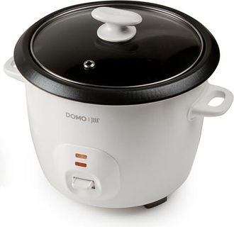 Domo DO9176RK Reiskocher Puur Serie - Kochen und Warmhalten - Cool touch Griffe - Teflon Antihaftbeschichtung - Inklusive Messbecher, Kelle und Dampfkorb -