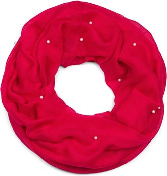 styleBREAKER Schlauchschal Loop Schal mit Perlen Applikation