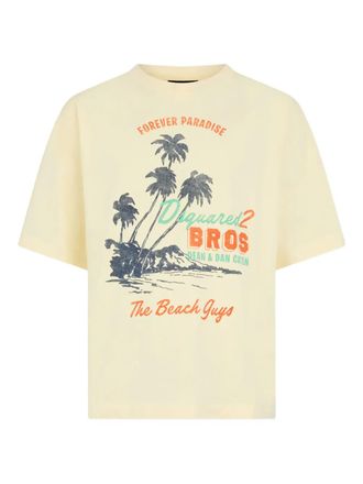 Dsquared2 T-Shirt mit grafischem Print - Nude