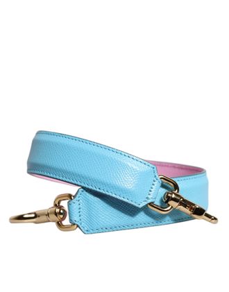 Dolce & Gabbana Pink-Blue Lederhandtasche mit Schulterriemen