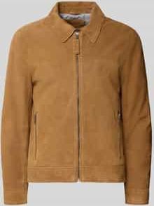 Mauritius Lederjacke aus Schafsnubuk mit Rei&szlig;verschluss Modell TRIVEN