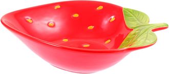 Valiclud Keramikschale Erdbeerform Obstschale Keramik Dekorativ Für Haushalt Salat Und Dessertschüssel Mit Fruchtaufdruck Spülmaschinenfest Und Platzsparend