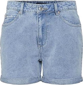 Vero Moda VMZURI HR Loose Shorts Mix Noos, Bleu Jeans Clair, S Femme