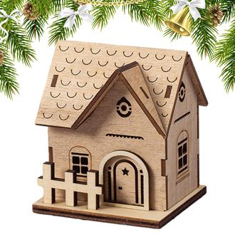 Generic Ferienh&auml;user | LED Licht Holz Haus Weihnachten B&uuml;ro Deko