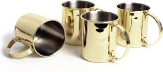 Echtwerk 4-teiliges Kupferbecher-Set, Bruchsichere Edelstahl-Gläser, Cocktail-Set, Cocktailgläser perfekt für Gin, Vodka, Bier und Kaltgetränke, Geschenkset, G