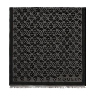 Alexander McQueen Grauer Totenkopf-Wollschal - - Accessories - Herren - Grau - ONE SIZE
