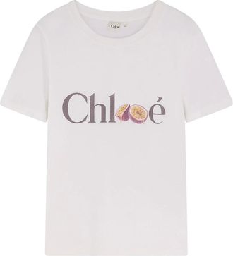Chlo&eacute; Femme, Tops, Blanc, Taille: 42 FR Baby Fit Logo T-Shirt