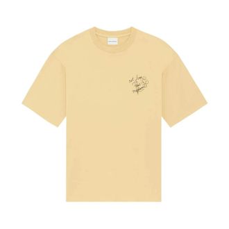 Dr&ocirc;le de Monsieur Esquisse Slogan T-Shirt - - Tops - Herren - Gelb - XL