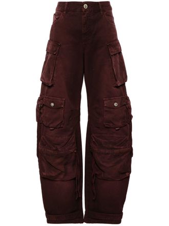 The Attico Halbhohe Fern Cargo-Jeans - Rot