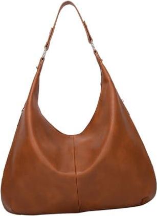 Garneck Sac Bandouli&egrave;re Femme R&eacute;tro Marron Sac Fourre-tout PU &Eacute;l&eacute;gant Volume Important pour Usage Quotidien et Casual