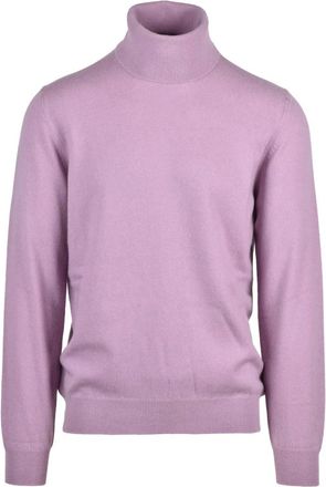Alpha Studio Homme, Pulls, Rose, Taille: XL Pull Dolcevita en Cachemire