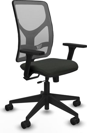 Piqueras y Crespo Schreibtischstuhl aus Netzstoff mit schwarzen Armlehnen, h&ouml;henverstellbare Lendenwirbelst&uuml;tze, ausgestattet mit Syncro/Traslack und Schneideschaum, mi