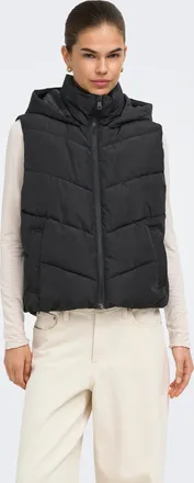 Only Steppweste ONLY ONLCLAIR PUFFER WAISTCOAT CC OTW, Damen, Gr. XS, schwarz, Steppware, Obermaterial: 100% Polyester, unifarben, normal, Westen Steppwest