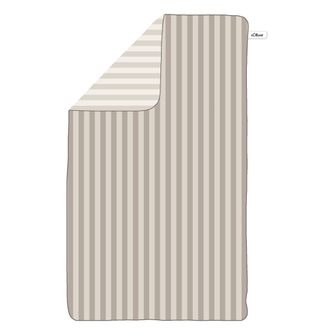 s.Oliver Mikrofaser Badetuch 80x160 cm - super saugf&auml;higes und kompaktes Reise Handtuch wei&szlig; beige gestreift