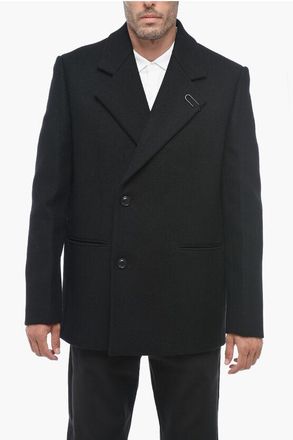 Off-white TAILORING Wool-Blend Double-Breasted Coat BASIC size 48