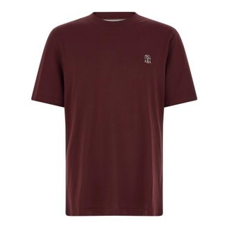 Brunello Cucinelli Solomeo Crest T-Shirt - - Tops - Herren - Rot - M