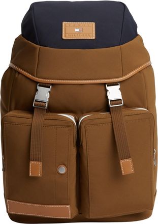 Tommy Hilfiger Herren Th Casual Flag Backpack Am0am14143 Rucksack, Brown (Dark Peanut)