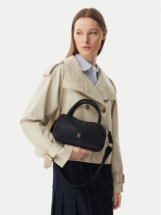 Tommy Hilfiger Handtasche Th Logotape Mini Satchel AW0AW18743 Schwarz