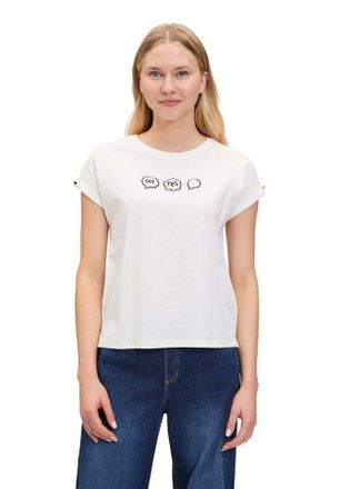 Cartoon Kurzarmshirt Damen mit &Auml;rmelaufschlag (1-tlg)