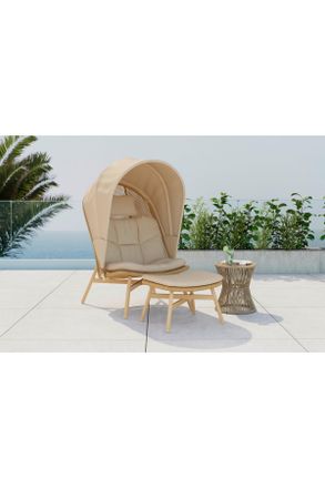 ambia GARDEN Sonneninsel, Natur, Beige, Metall, Kunststoff, Textil, 2-teilig, F&uuml;llung: Schaumstoff, 84x71x141 cm, Loungem&ouml;bel, Sonneninseln