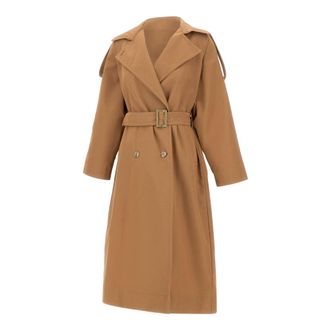 Herno Femme, Manteaux, Brun, Taille: 38 FR Trench-coat en gabardine