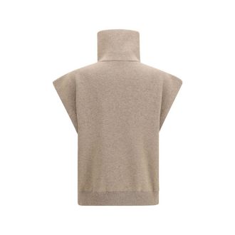 Brunello Cucinelli High-Neck Cashmere Cardigan - Beige