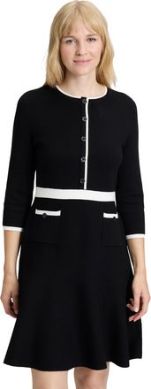 Vera Mont Damen 6721/4993 Kleid, Black/Cream, L