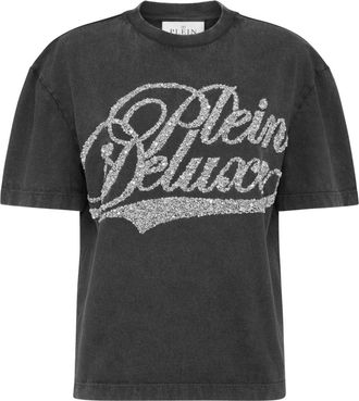 Philipp Plein Femme, Tops, Noir, Taille: 42 FR T-Shirt Signature
